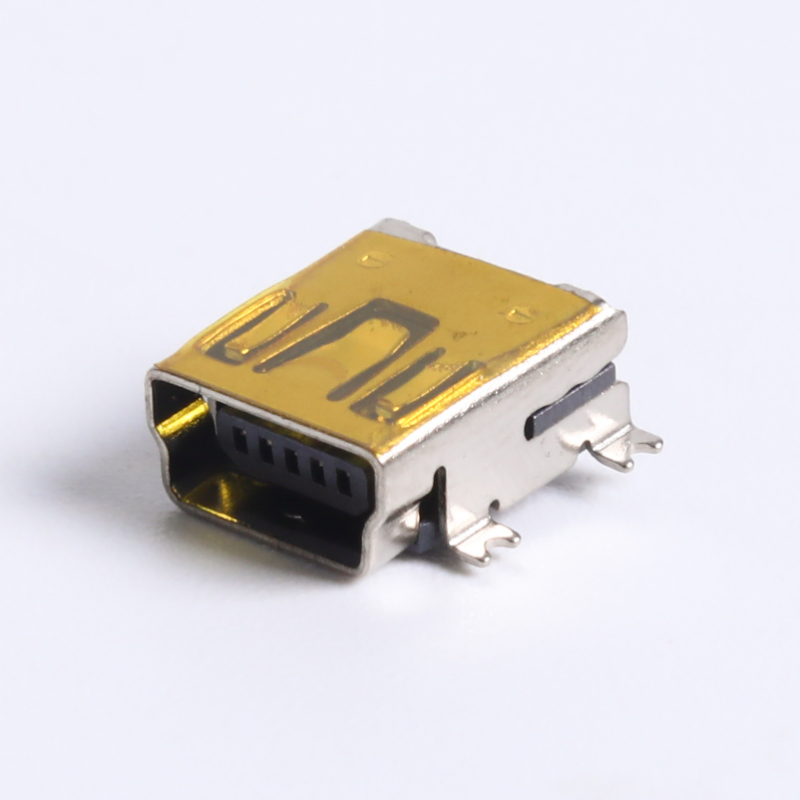 USB连接器USB母座 Mini 5Pin 铜 贴膜 - YDTEK连接器