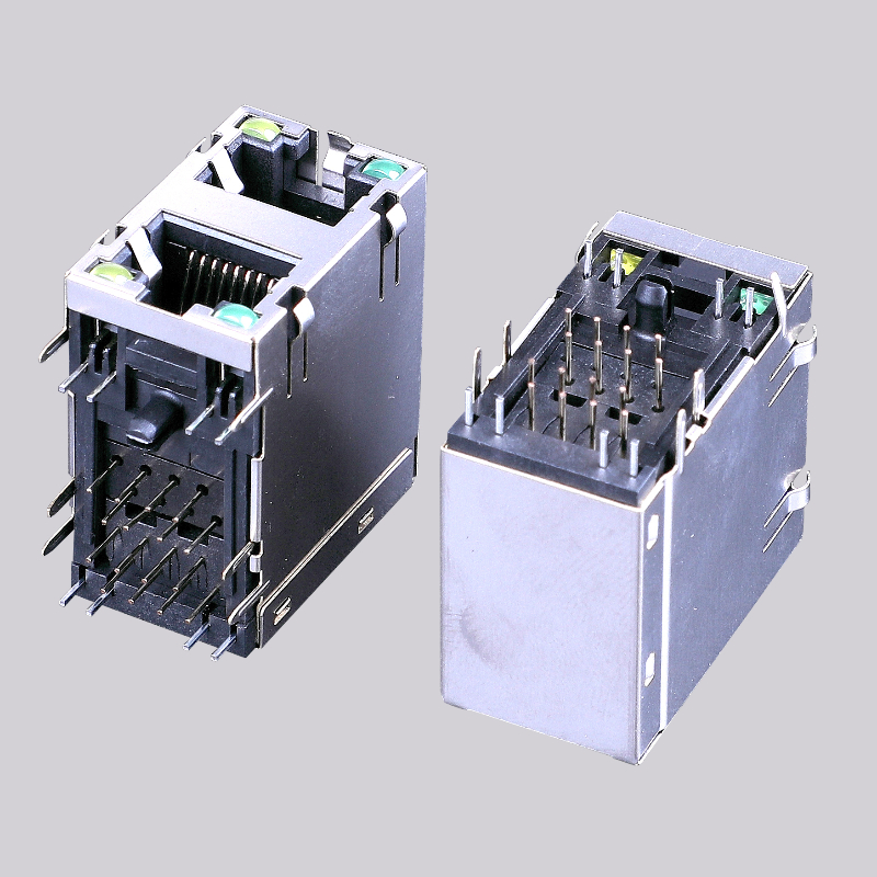 网络接口RCH-59-01-21（带灯带弹） - YDTEK连接器